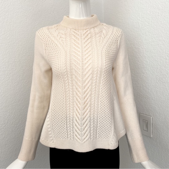 Club Monaco | Sweaters | Club Monaco Ivory Cableknit Swing Sweater ...